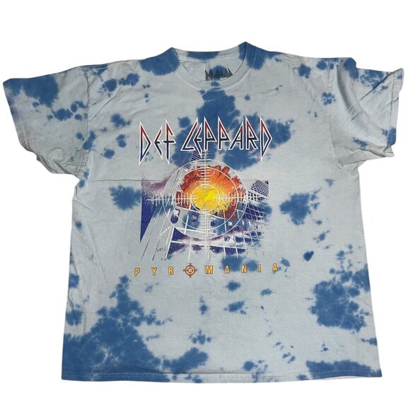 Def Leppard | Shirts | Def Leppard Hysteria Blue Tie Dye Short Sleeve ...